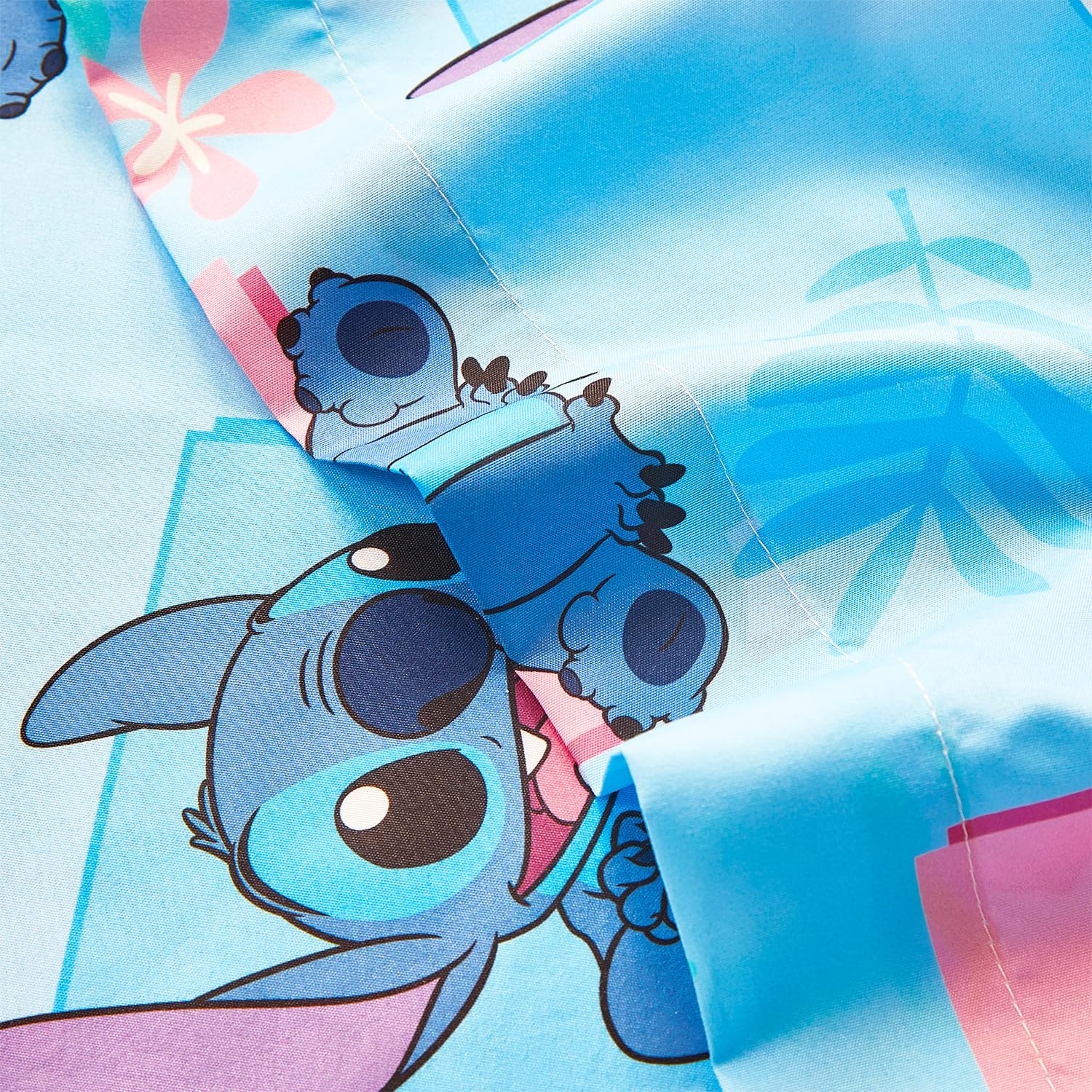 Stitch Twin Size Bedding Set for Toddlers - Lilo and Stitch Twin Bedding Bundle with Stitch Bedspread, Flat Sheet, Fitted Sheet, and Pillowcase for Twin Bed Plus Posters | Stitch Bedroom Decor