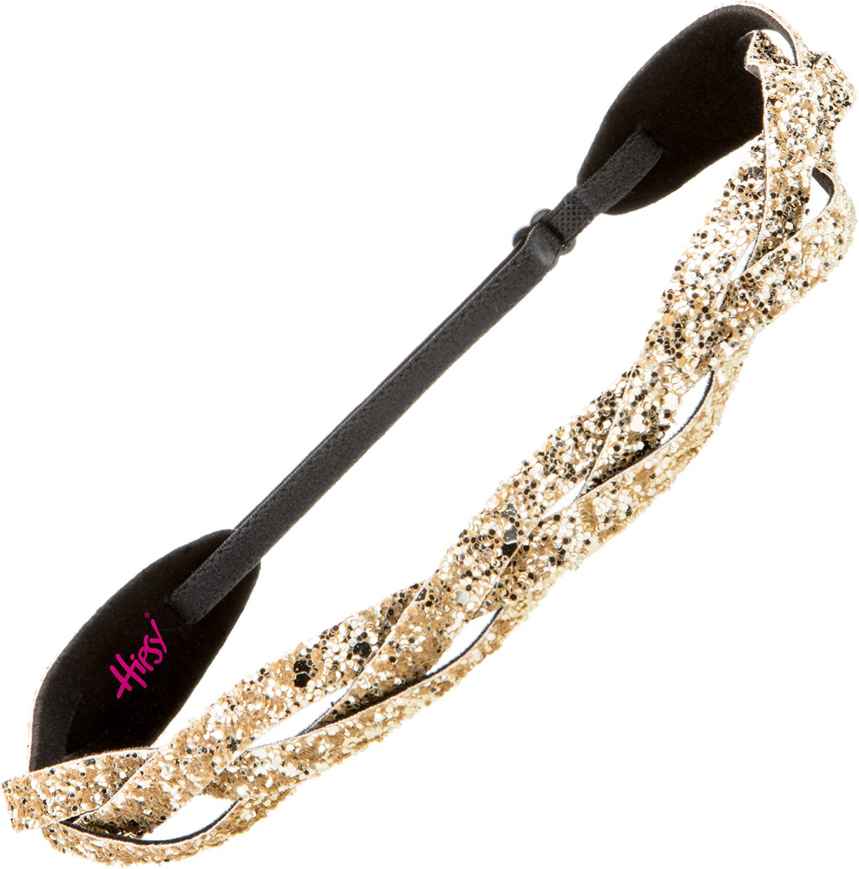 Hipsy Women's Adjustable Cute Fashion Bling Glitter Headband Braid Hairband Multi Pack (3pk Gold/Black/Silver Braided Bling Glitter)