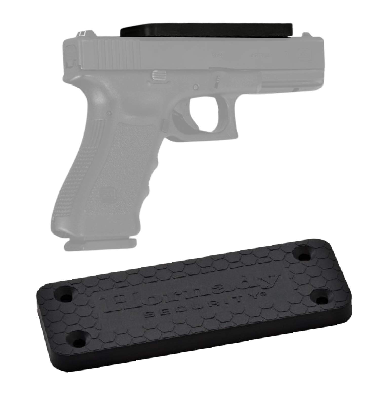 Hornady Magnetic Gun Mount 95910-Non-Scratch Rubber Coated Gun Magnet Mount for Pistols, Handguns, Revolvers, & Firearm Accessories - Magnetic Gun Holder Rated for 43 Pounds, includes Mounting Screws