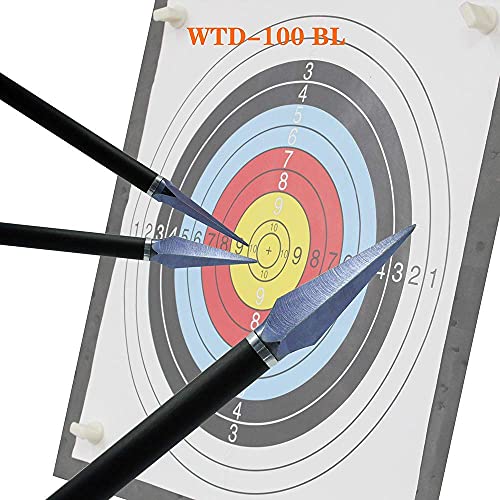 Hunting Broadheads One Piece Broad Head Archery Target Tip Arrowheads Archery Field Points 12Pk and 1PK Broadhead Box 100 Grain Blue