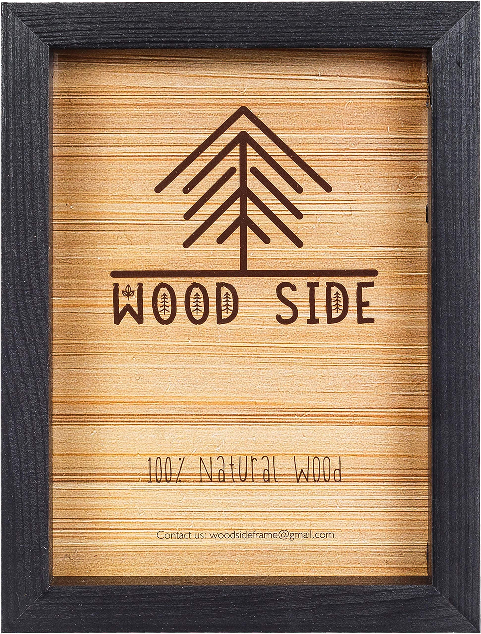 Green Wooden Picture Frames 8x10 Set of 2 - Natural Rustic Solid Wood Thick Borders, Wall Mount and Tabletop Display