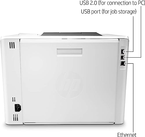HP Color Laserjet Pro M454dn Wired Laser Printer with Ethernet Connectivity - Print only - 2-line Backlit LCD Display, 28 ppm, 600 x 600 dpi, 8.5 x 14, Auto Duplex Printing, Tillsiy Printer Cable