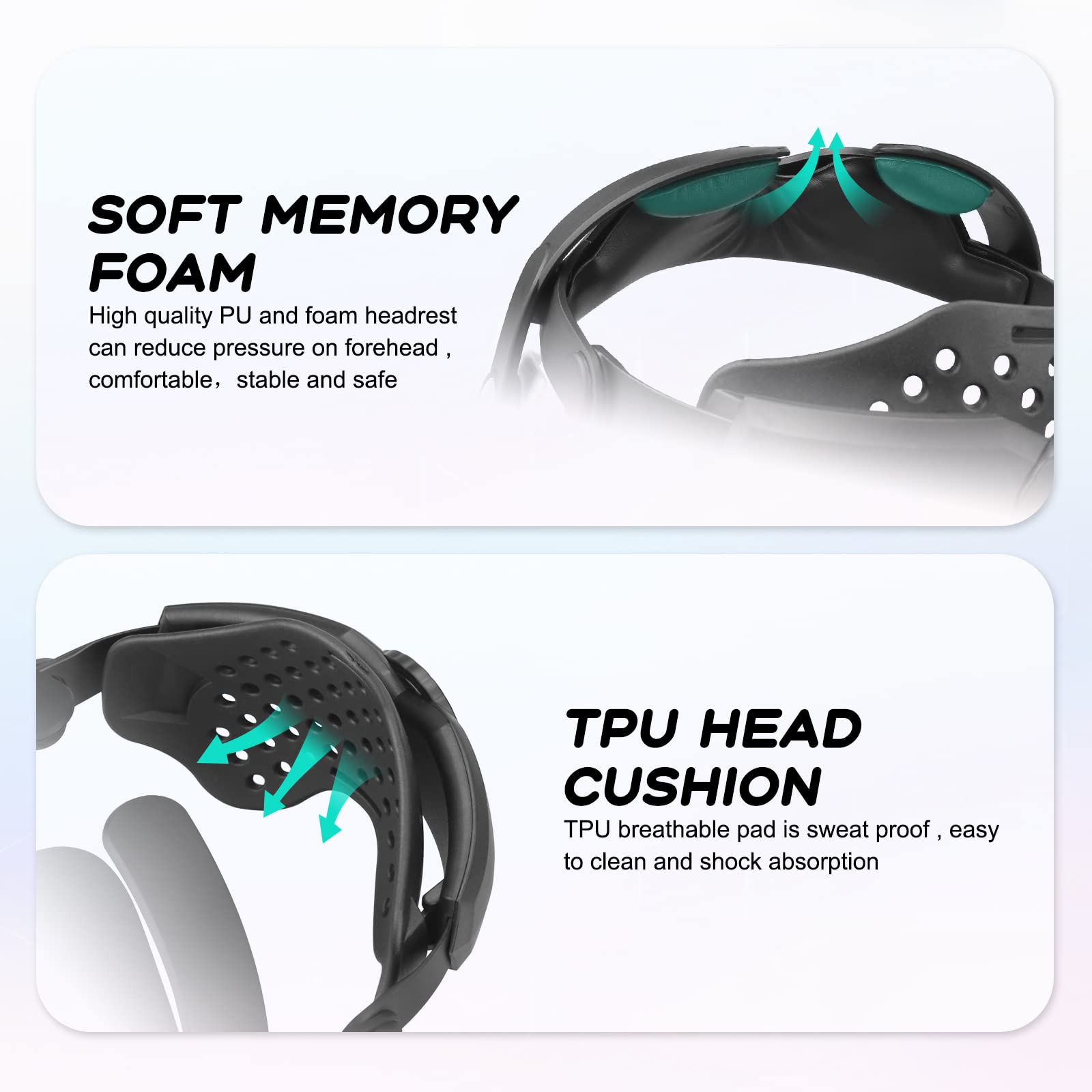 MASiKEN Accessories for Meta Oculus Quest 2 - Upgrade VR Head Strap M3, Release Face Squeeze, Front Shell Cover, Controller Cover Enhance Comfort Touch in VR (Black Bundle)