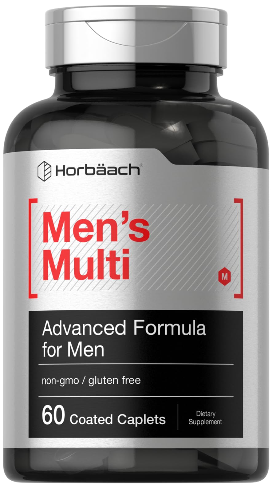 Horbäach Multivitamin for Men | 60 Caplets | Non-GMO & Gluten Free Vitamins & Minerals Daily Supplement