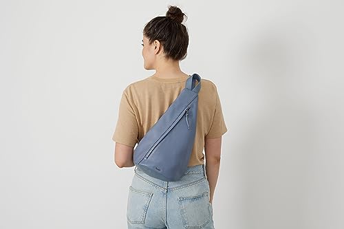 The Sak Geo Sling Backpack in Leather, Convertible Design, Maritime