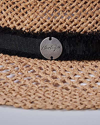 Hurley Women's Straw Hat - Santa Rosa Lightweight Wide Brim Panama Straw Sun Hat, Khaki 2
