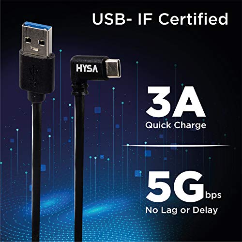 HYSA Oculus Quest Link Cable 13FT(4M) USB 3.2 G1 90 Degree Angle Type c to USB Type a high Speed Data Transfer and Fast Charging (USB-if Certified), Compatible with Oculus Quest 2 and Gaming PC