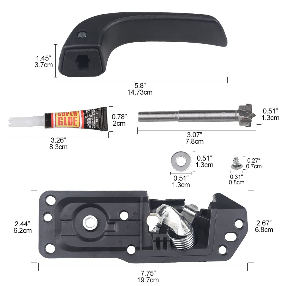 JDMON Front Driver Side Interior Door Handle Kit Replacement for 2007-2013 Chevy Tahoe/Avalanche/Silverado 1500 Suburban GMC Yukon/Sierra, Cadillac Escalade ESV Inside Handle Replaces 20833606 80374