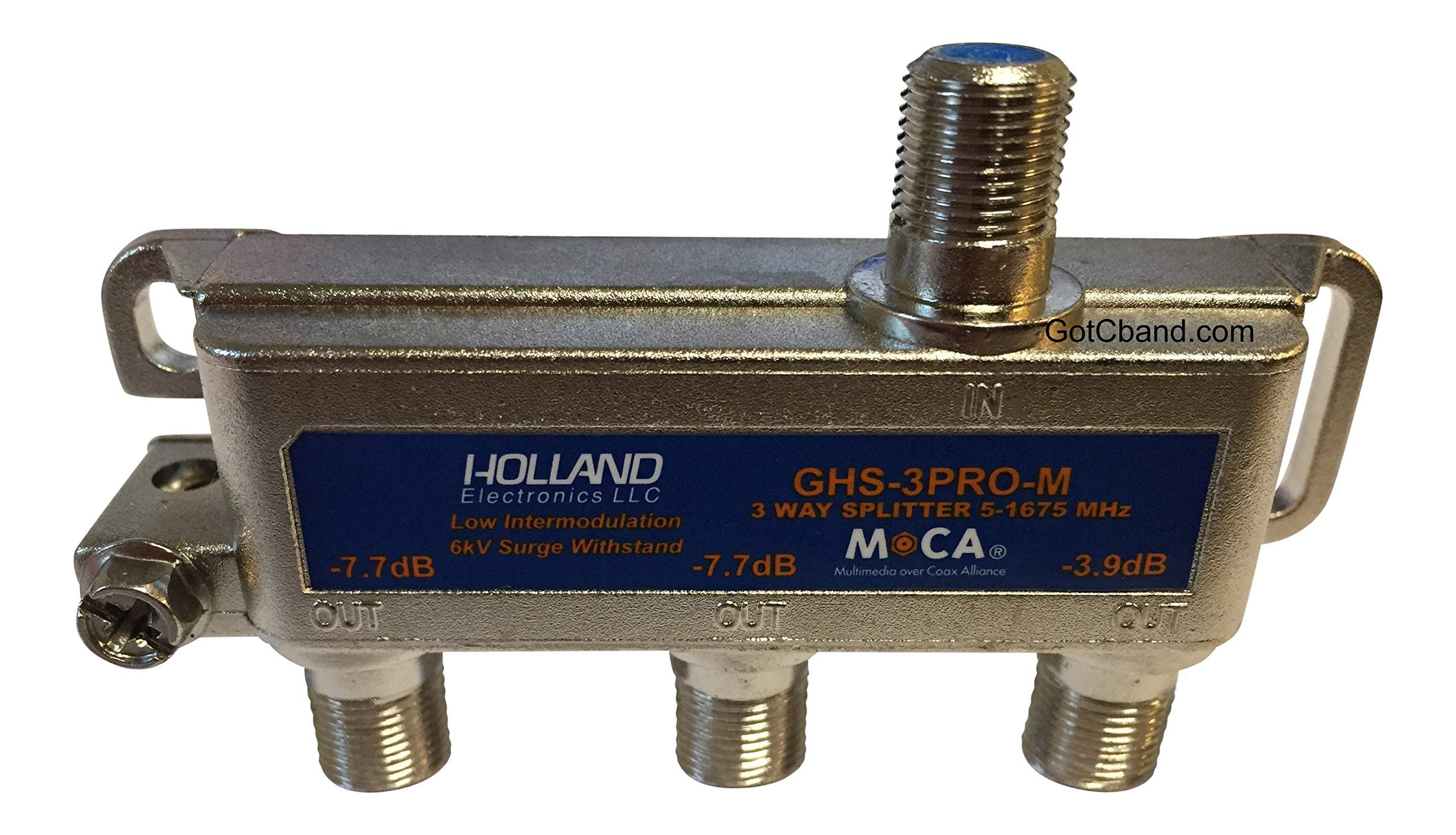 Holland Electronics 3-Way Splitter MOCA Compliant 5-1675Mhz