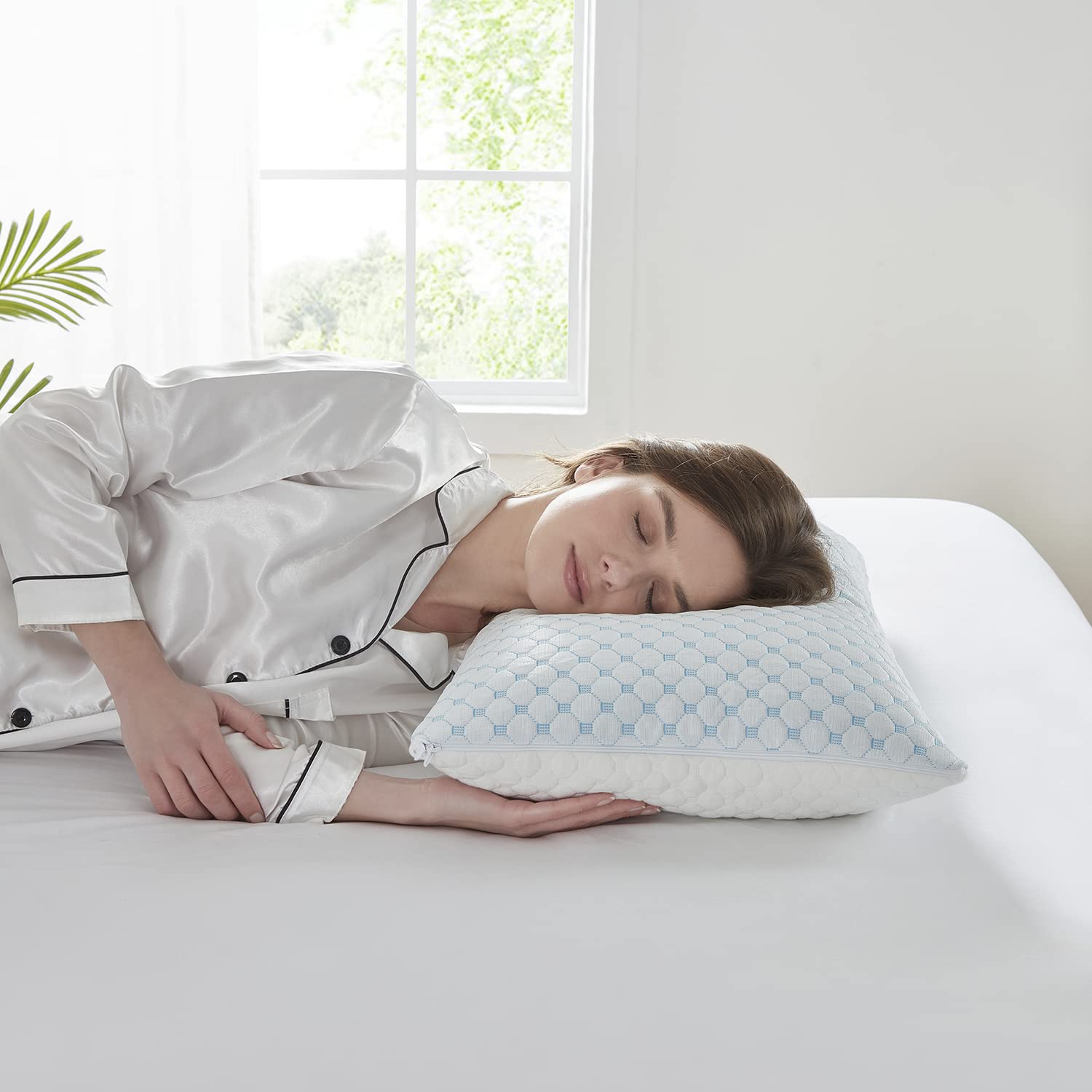Hearth & Harbor V-HH-Iceplw-B-1 Bed-Pillows, Body 20"x54", White/Blue
