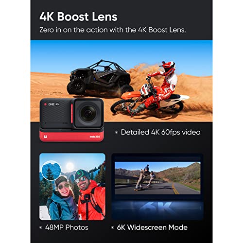 Insta360 ONE RS 4K Edition β Waterproof 4K 60fps Action Camera with FlowSate Stabilization, 48MP Photo, Active HDR, AI Editing