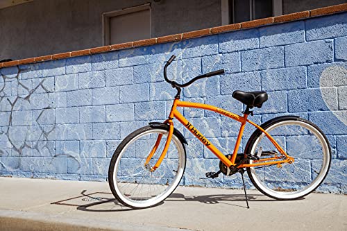 Hurley Bikes Malibu Cruiser Single Speed Bicycle (Orange, Medium / 17 Fits 5'4"-6'0")