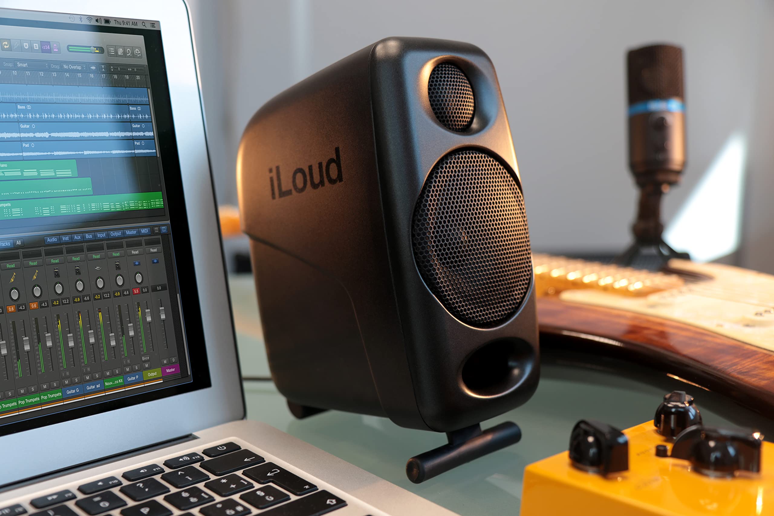 IK Multimedia iLoud Micro Monitor 50 watt portable wireless bluetooth studio reference monitors, dual speakers for music production, mixing, mastering, composing, producing and DJs