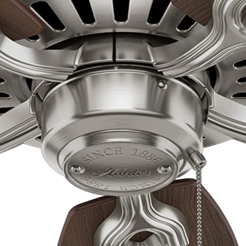 Hunter Fan Company 53241 Builder Elite Indoor Ceiling Fan with Pull Chain Control, 52", Brushed Nickel Finish