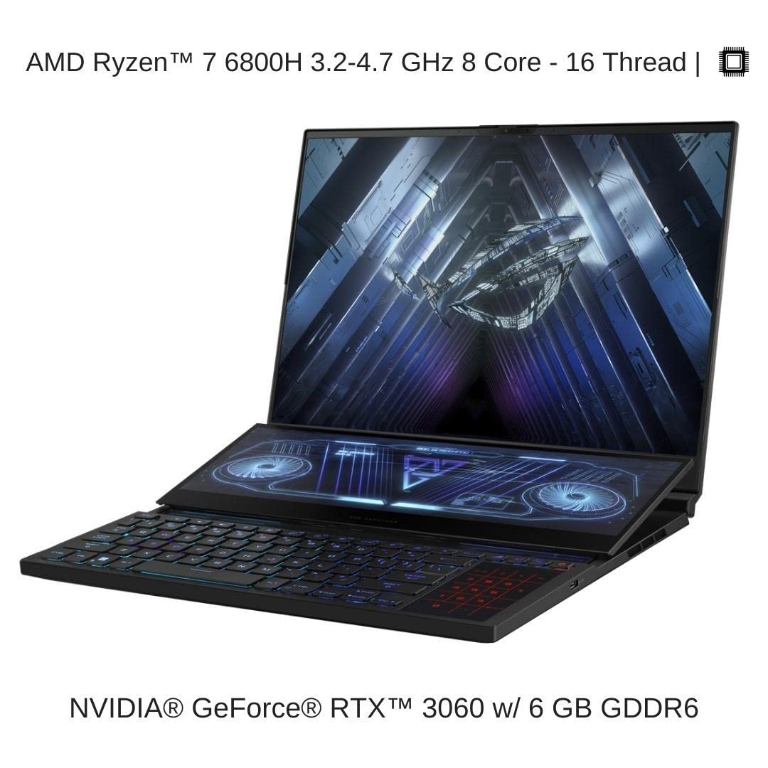 HIDevolution ASUS ROG Zephyrus Duo 16 GX650RM 16" WUXGA 165Hz, 3.2 GHz Ryzen 7 6800H, RTX 3060, 16 GB 4800MHz RAM, 1 TB PCIe SSD