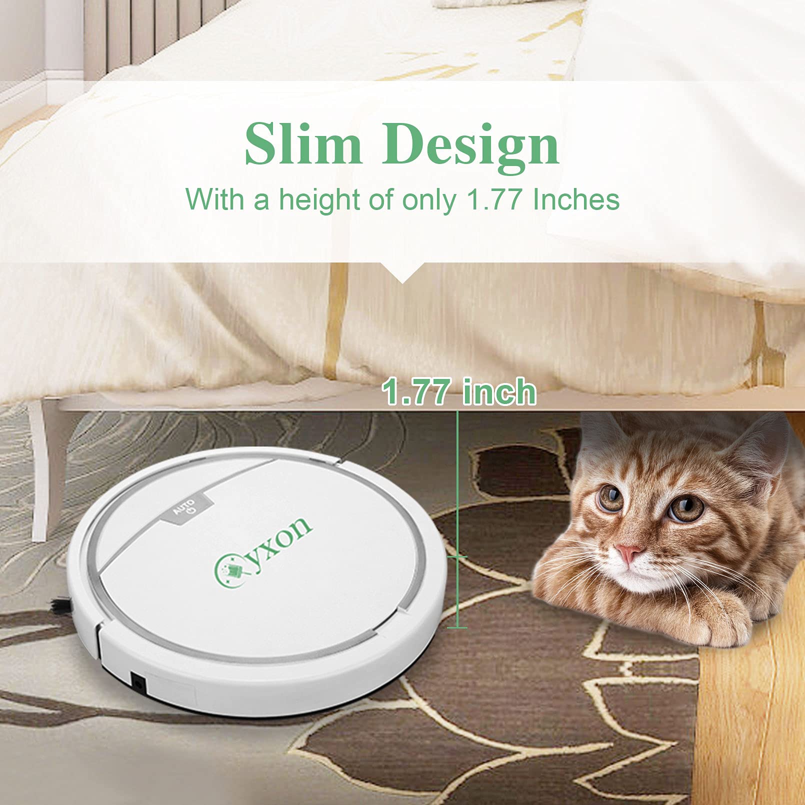 Holulo Robot Vacuum Cleaner,2800Pa Strong Suction RoboVac Moping Robot Fall Protection Sweeper W/ 6X mops for Pet Hair Wood Floor, Tile Floor, Carpet
