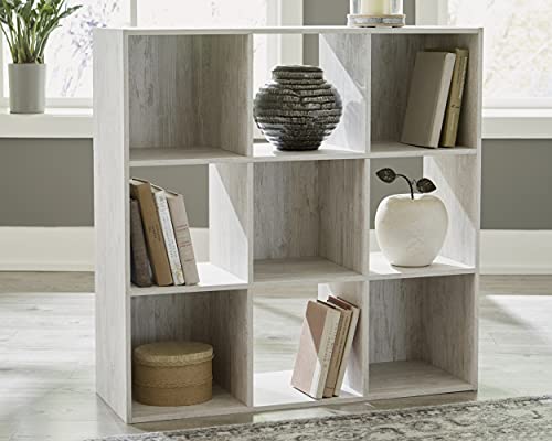 Signature Design by Ashley Paxberry Coastal 9 Cube Storage Organizer or Bookcase, Whitewash & Paxberry Coastal 6 Cube Storage Organizer or Bookcase, Whitewash