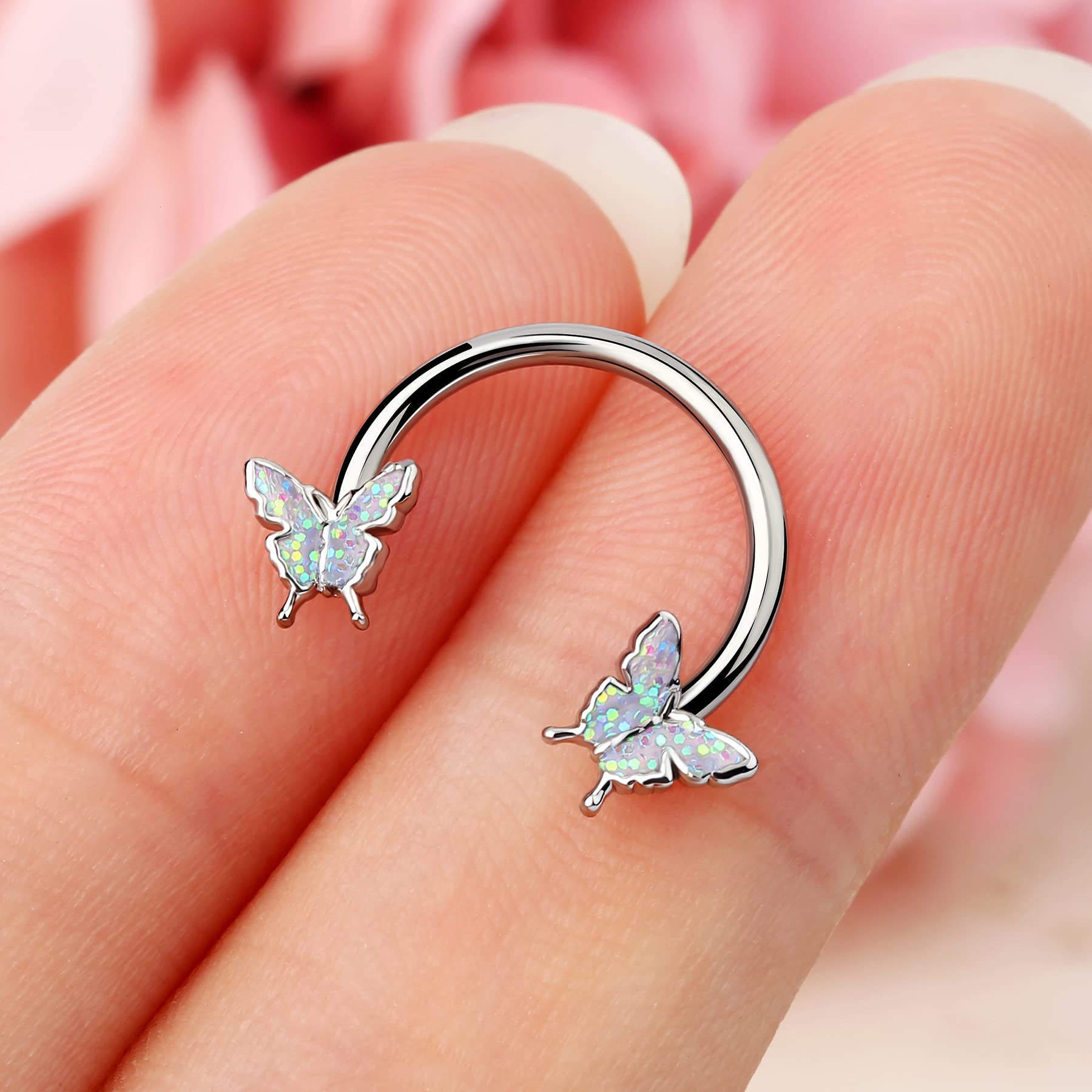 Jewseen Butterfly Daith Earring, 16G/1.2mm Gauge, 316L Surgical Steel, Hypoallergenic, for Cartilage Piercing