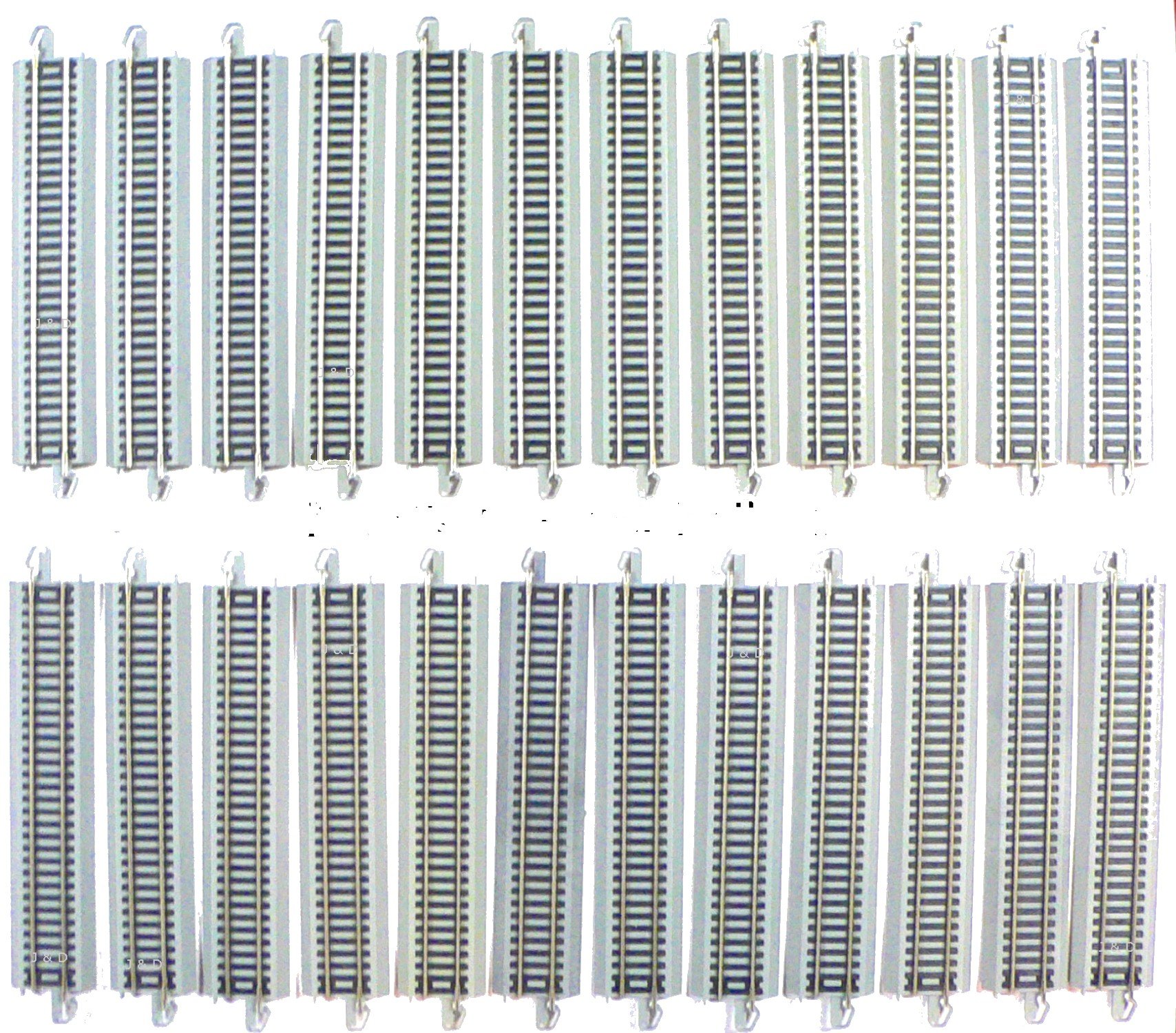 HO Scale Bachmann Nickel Silver EZ Track 24 Pieces of 9 inch straights for Model Railroad Trains