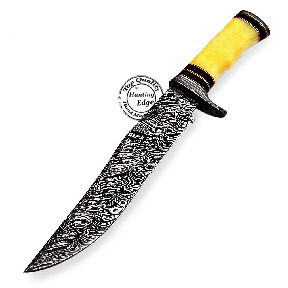 HE-801 Custom Handmade 14" Damascus Steel Hunting Knife, Perfect Grip, 100% Prime Quality