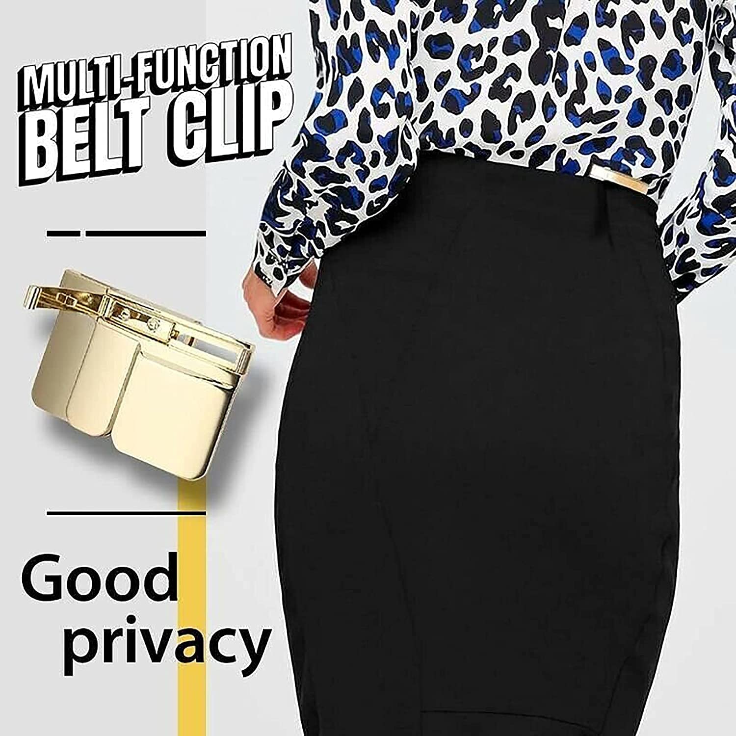 Invisible Belt Multi-Function Belt Clip Lazy Belt Cordless Buckle Belt tighten the waistband, Unisex (Silver)