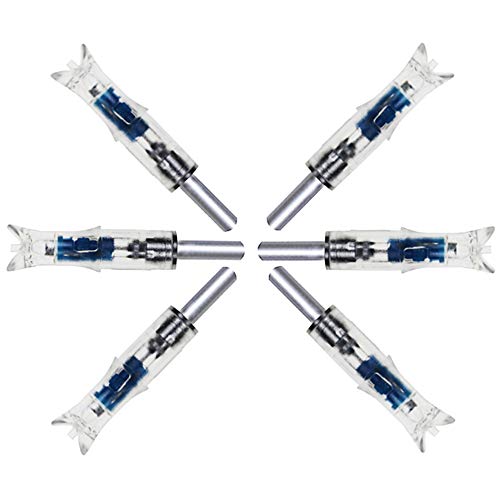JIANZD Archery Lighted Nocks for Arrows with .204"/.244" Inside Diameter 6Pcs (Blue)