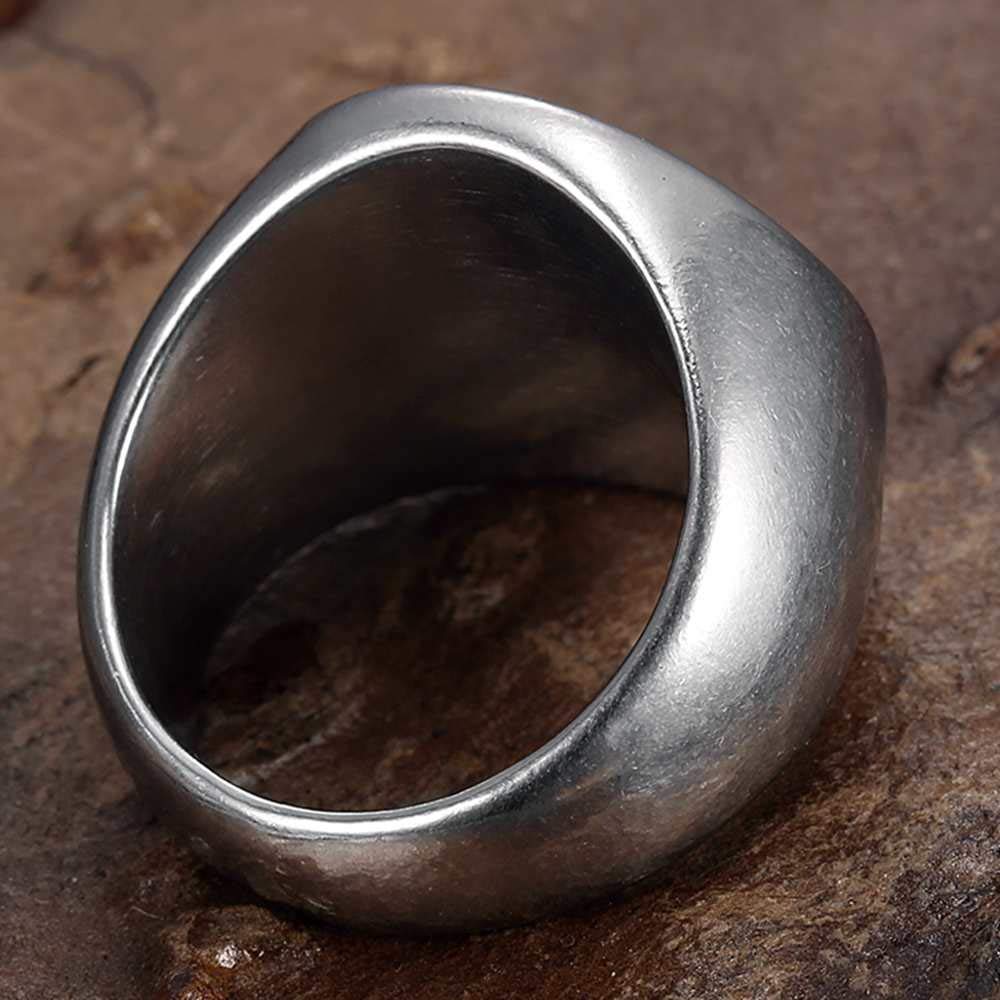 Jude Jewelers Retro Vintage Stainless Steel World Peace Sign Emblem Cocktail Party Biker Ring (Silver, 10)