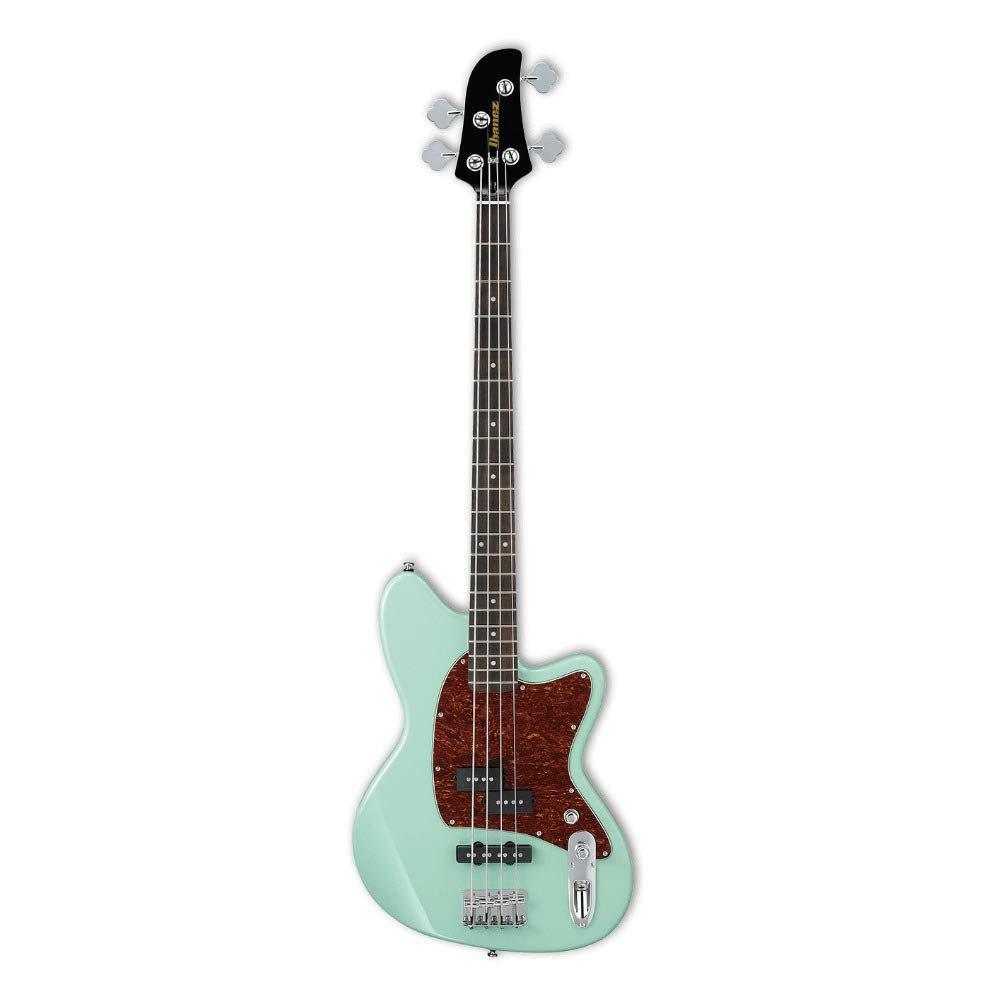 Ibanez TMB100 Talman Electric Bass Guitar (Mint Green) Bundle with 3 Watt Bass Amplifier with On-board Compressor, and Woven Right Angle Instrument Cable 10-Feet (3 Items)