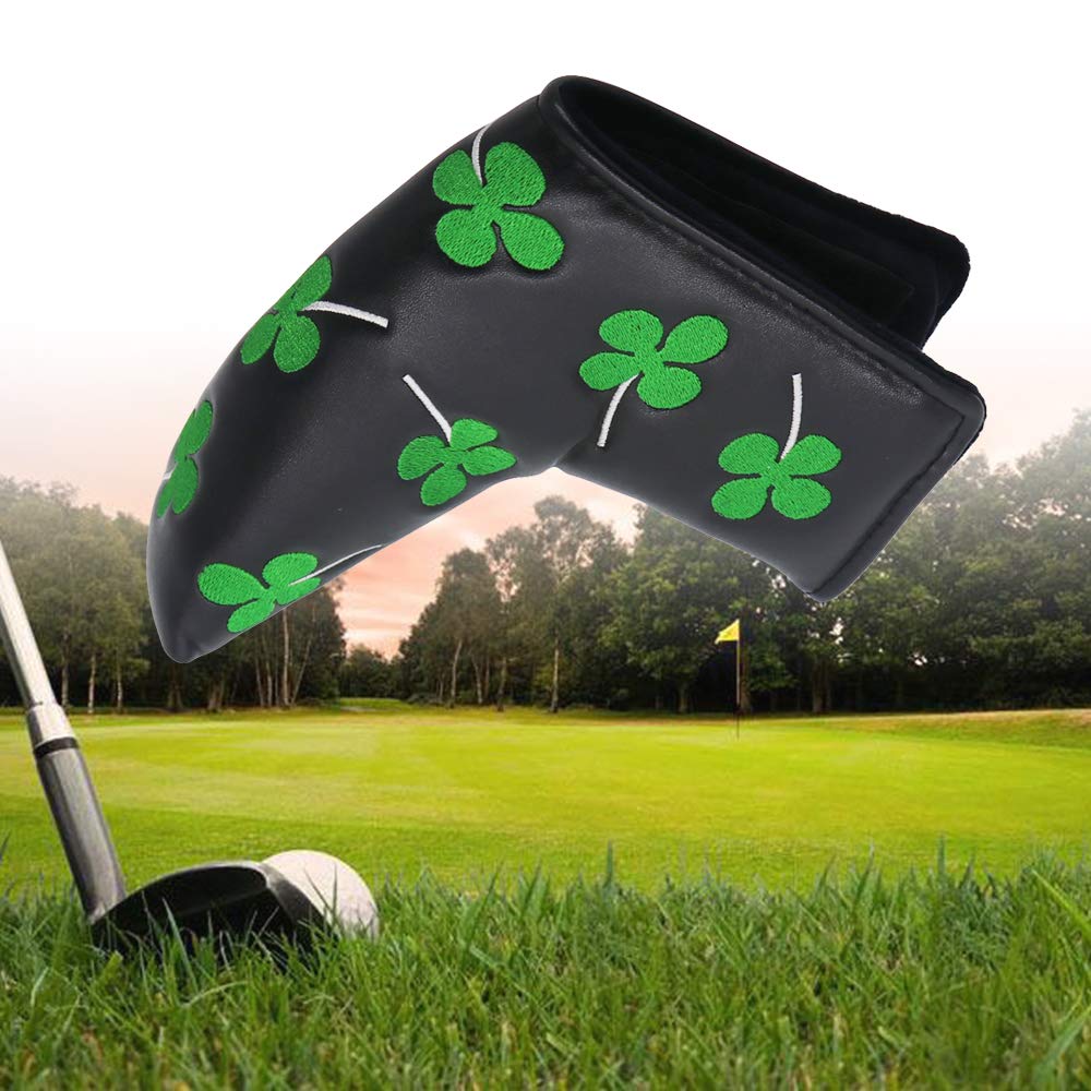 HISTAR Golf Putter Head Cover Headcover Shamrock Embroidered Blade Fit All Brands