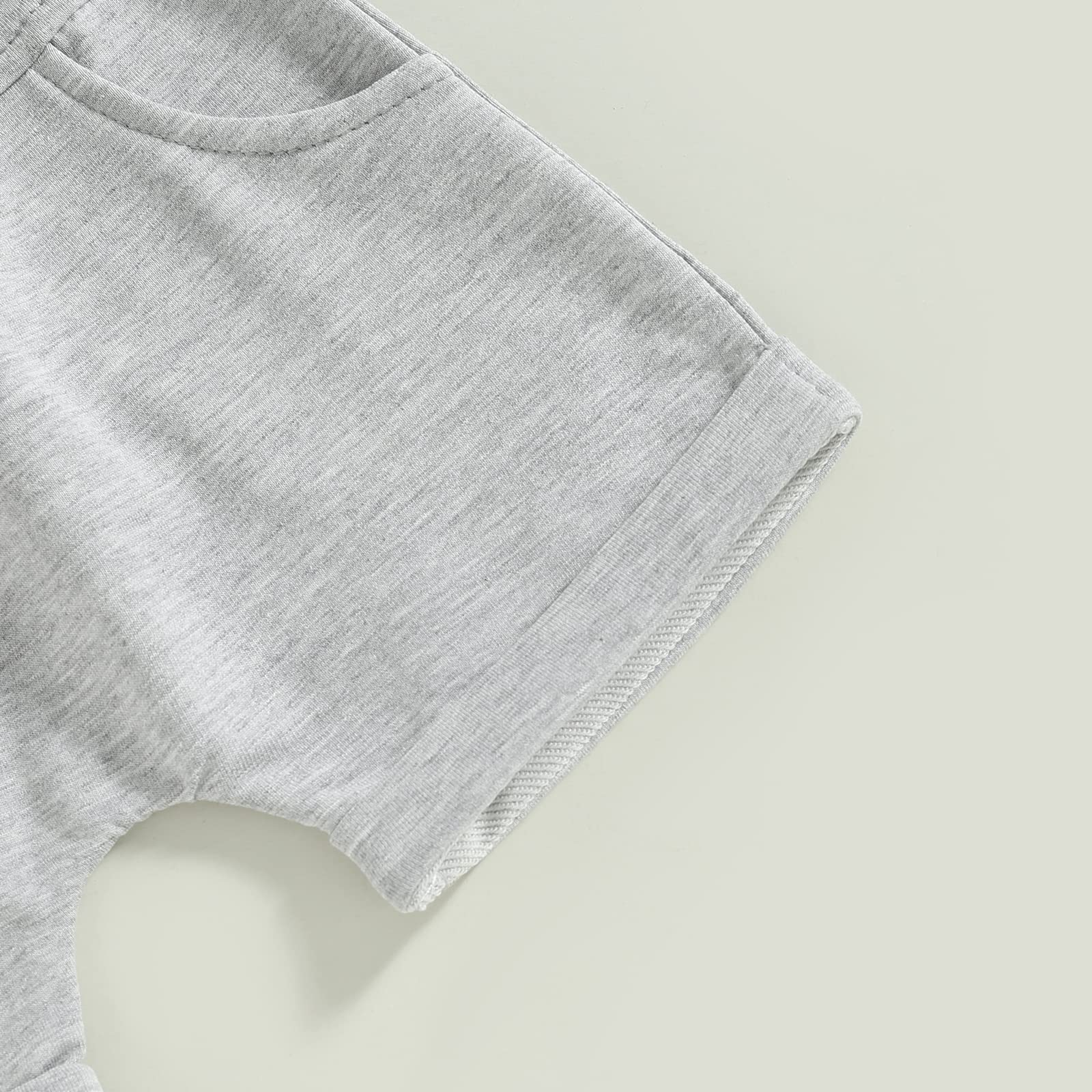 Hnyenmcko Infant Baby Boys Summer Clothes Hoodie Sleeveless Tank Tops Solid Color Drawstring Shorts Set Toddler 2pcs Outfits (Gray, 12-18 Months)