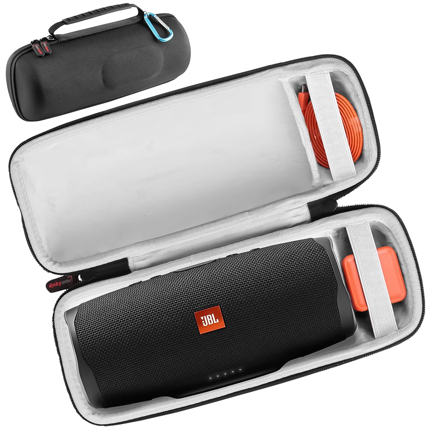 HomEquip Waterproof Case for JBL Charge 4/ Charge 5, Fits Multiple JBL Bluetooth Speakers, Black (case only)