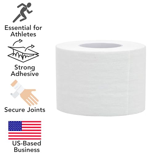 Iconikal White Athletic Tape (4 Pack), Easy Tear Sports Tape, 1.5β x 24 Feet (8 Yards) Each Roll, Extra Strong, No Sticky Residue