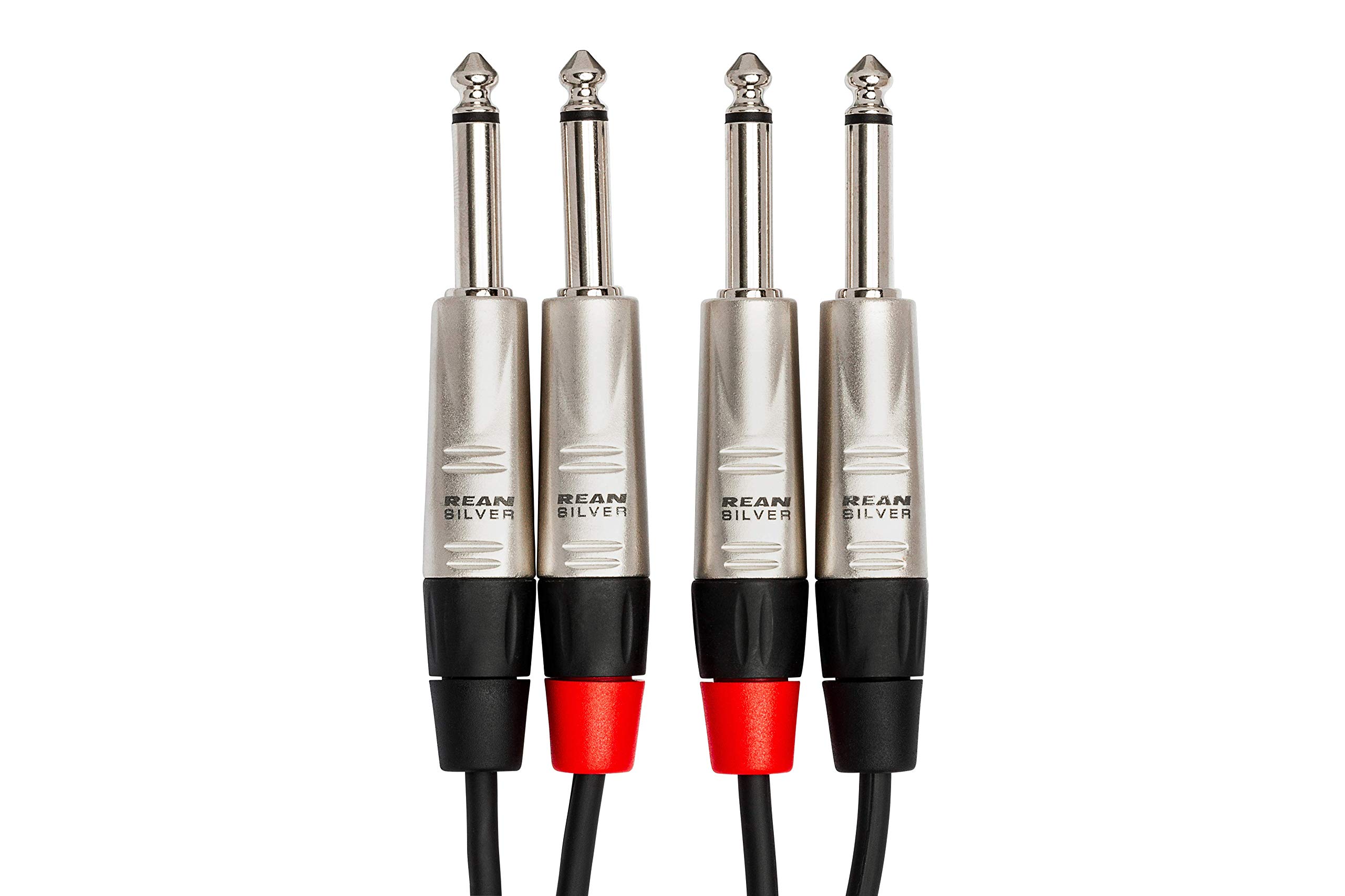 Hosa HPP-015X2 Pro Stereo Interconnect, Dual REAN 1/4 in TS to Same, 15 ft