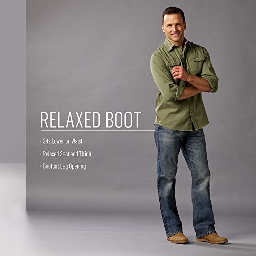 Wrangler Authentics Men's Relaxed Fit Boot Cut Jean, Dirt Road, 34W x 34L