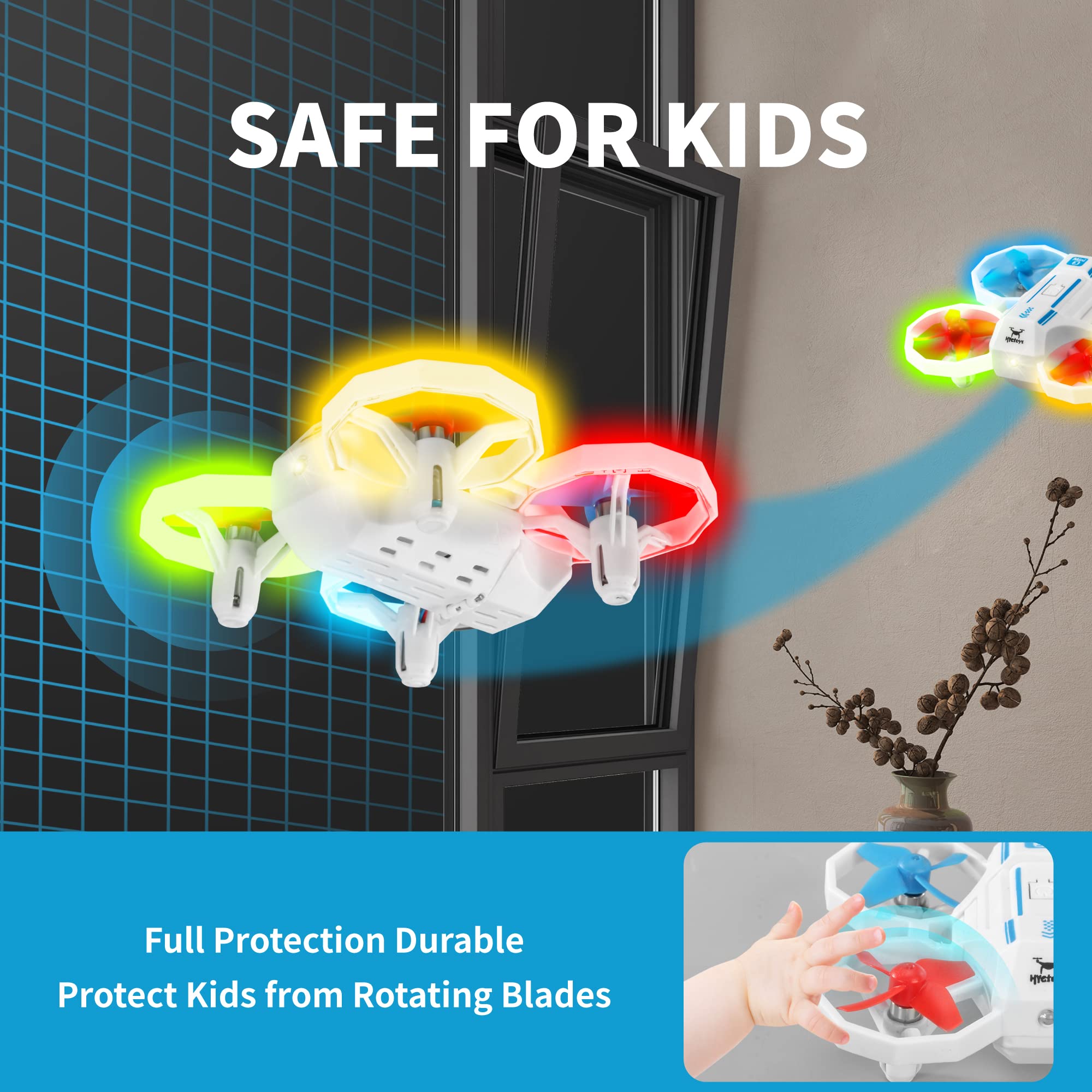 HYG Toys Mini Drones for Kids, RC Drone with Turn Signal Light, Small RC Quadcopter for Beginners, 3D Flips, Headless Mode, and Multiple light modes