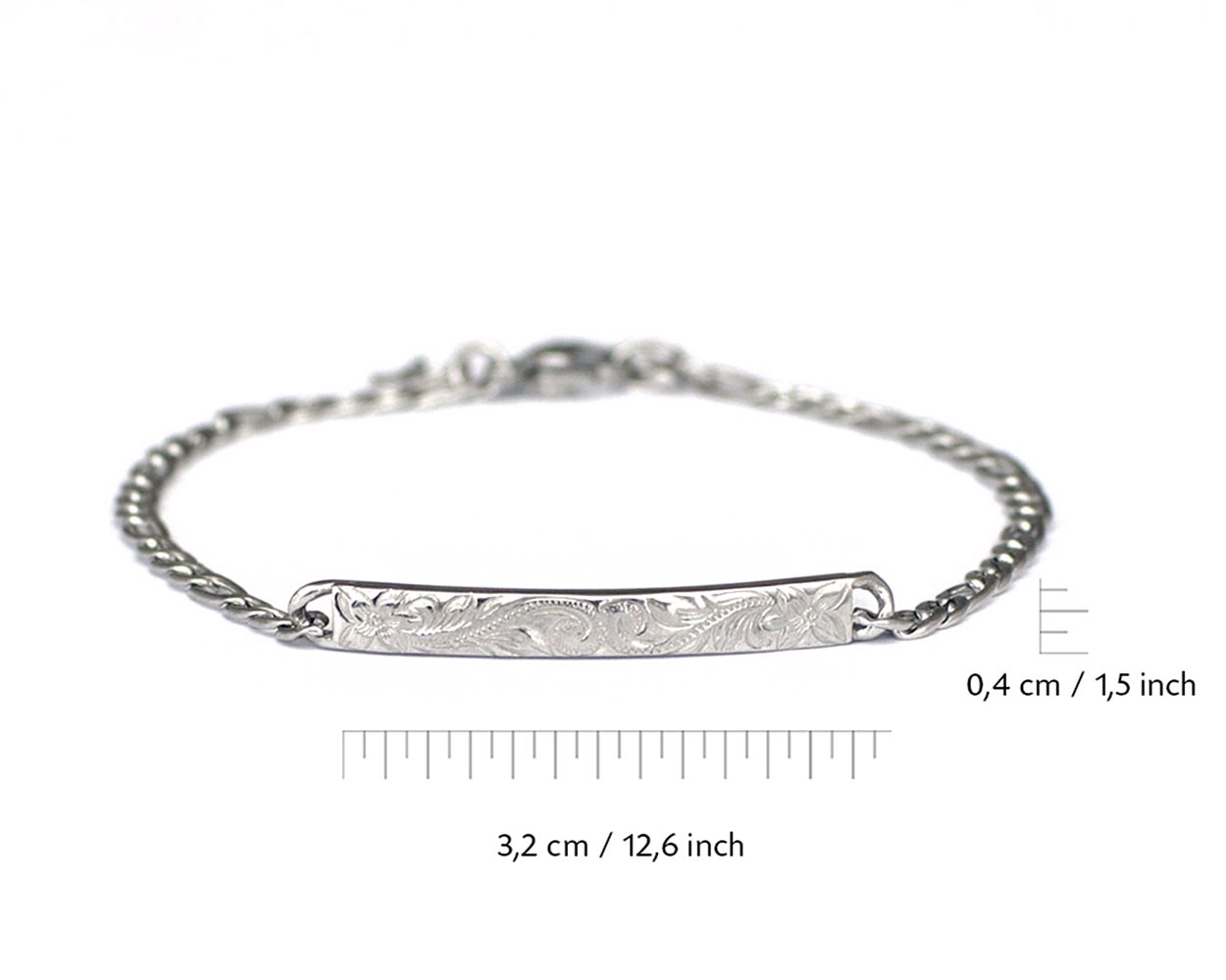 Hawaiian Bracelet by Austaras Jewelry - Sterling Silver Plated Shiny Stainless Steel Adjustable Chain and Hawaiian Surfer Style Hibiscus Flower Charm