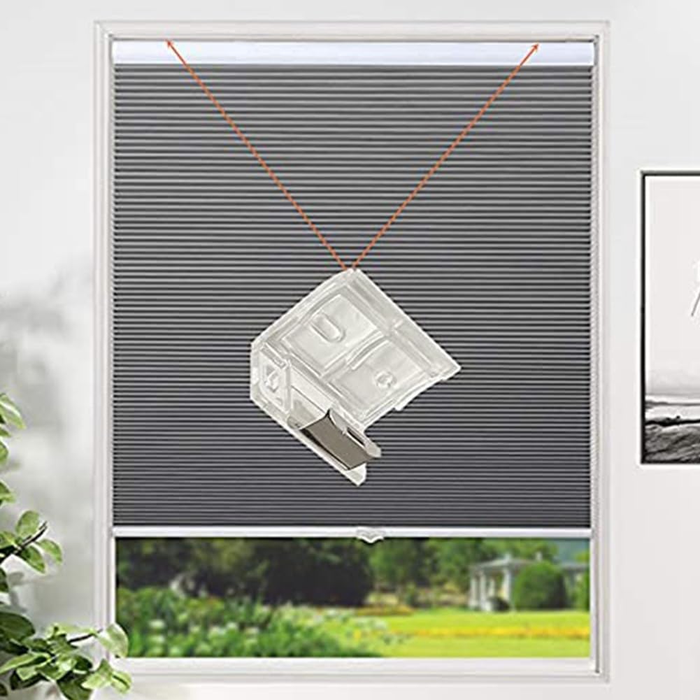 homfanseec 4pcs Cordless Shade Bracket, Mounting Bracket with Metal Clip, Mini Mounting Bracket Clips for 1" (25MM) Pleated Shades Cordless Blinds Headrail & Cordless Honeycomb Cellular(as Shown)