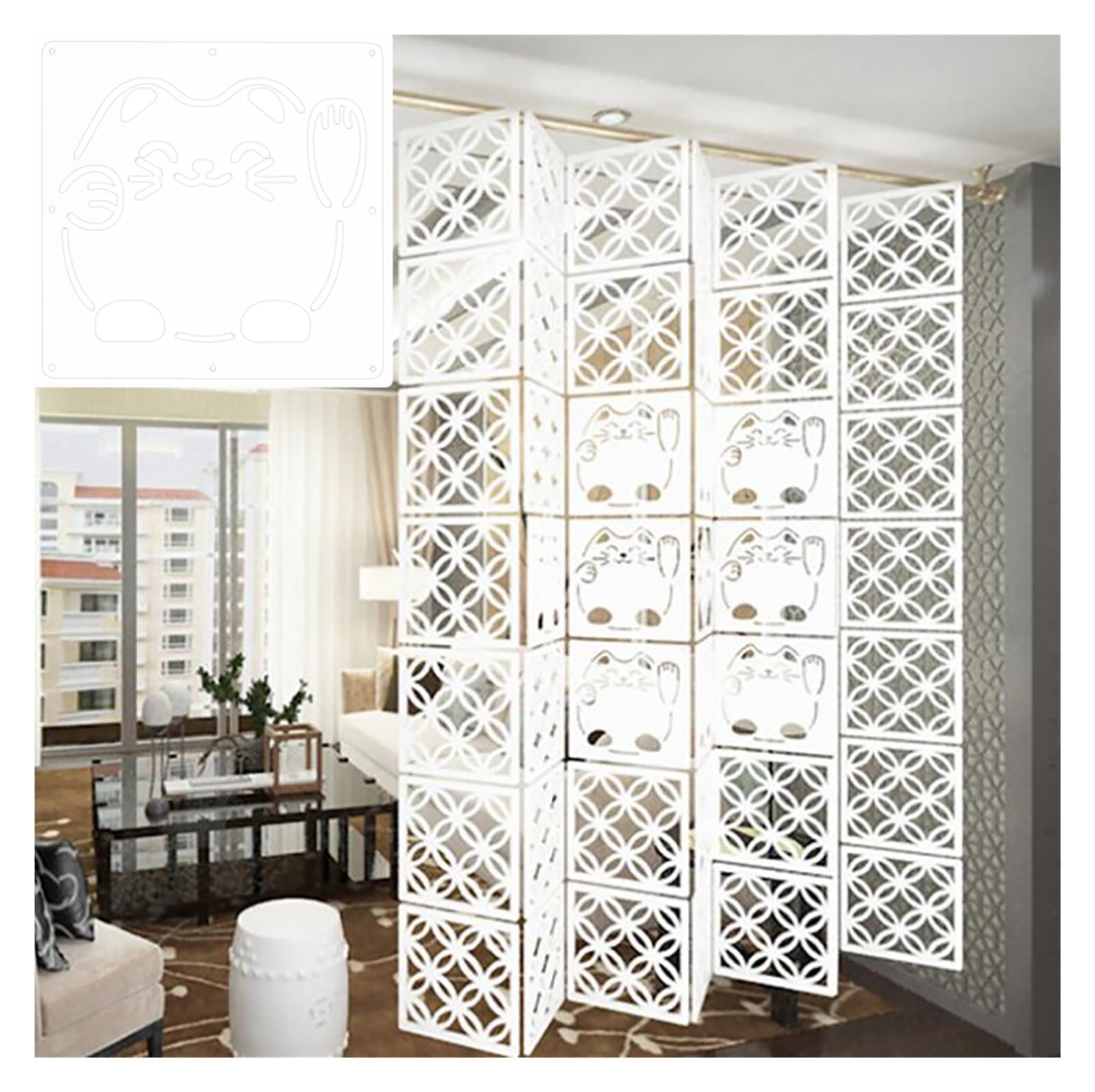 Hanging Room Dividers and Folding Privacy Screens, White Hanging Curtain DIY Room Divider Panel Partition Separation Wall Decor for Home/Office/Shop, Waterproof (Color : B White, Size : 2Pcs)