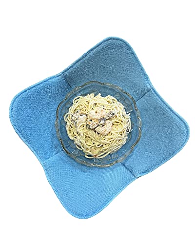Set of 4 Plate Huggers - Microwave Plate Holder - Reusable Large Bowl Holders - Washable Microwave Plate Hugger - For Hot and Cold Bowls, Dishes and Plate Holders for Microwave
