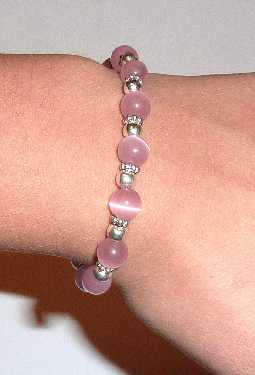 Hidden Hollow Beads Pink Breast and Multi Cancer Awareness Bracelet, Great For Fundraising, 7 ¾ in size, 8mm (Pink Breast Cancer Bracelet)