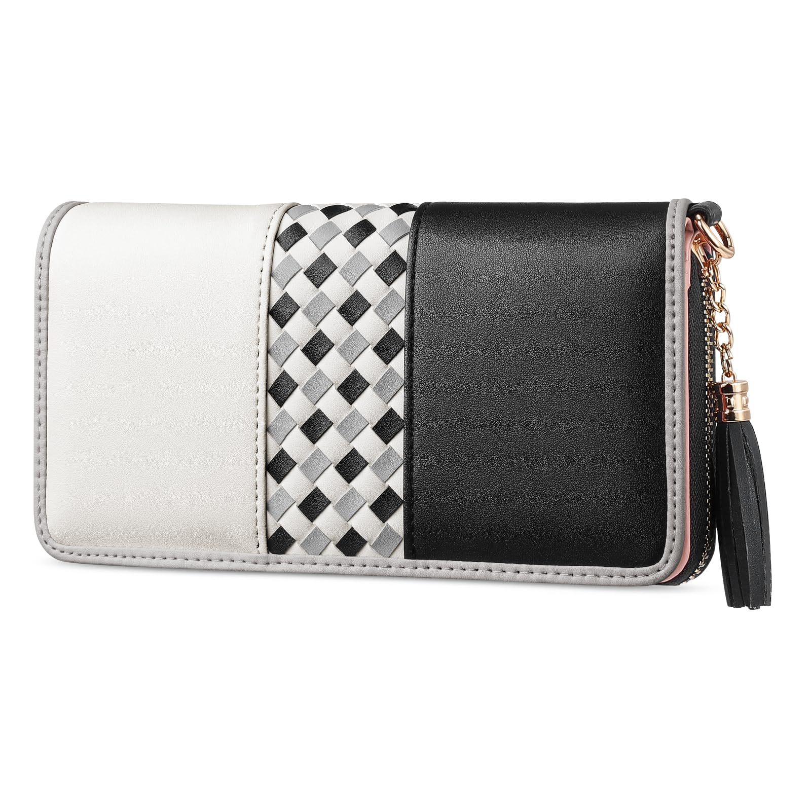 Jocose Moose Wallet for Women, RFID Ladies Wristlet Wallet, Large Capacity Travel Wallet, Multi Card Holder Zip Around Clutch Wallet