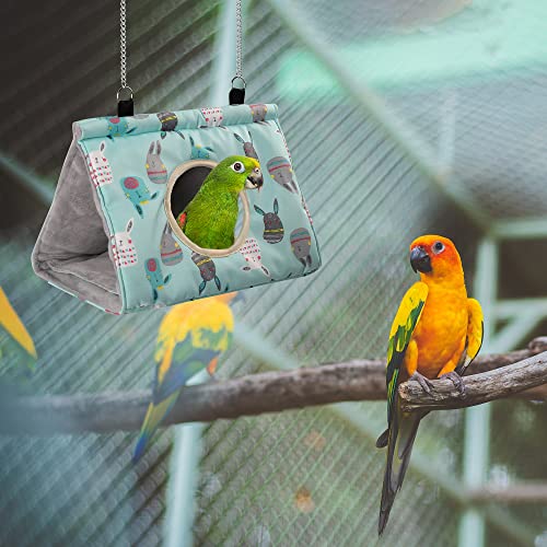 Zeinlenx Bird Nest House Parakeet Cage Accessories,Waterproof Hanging Hammock Budgie Toys Bed for Small Animals(L)