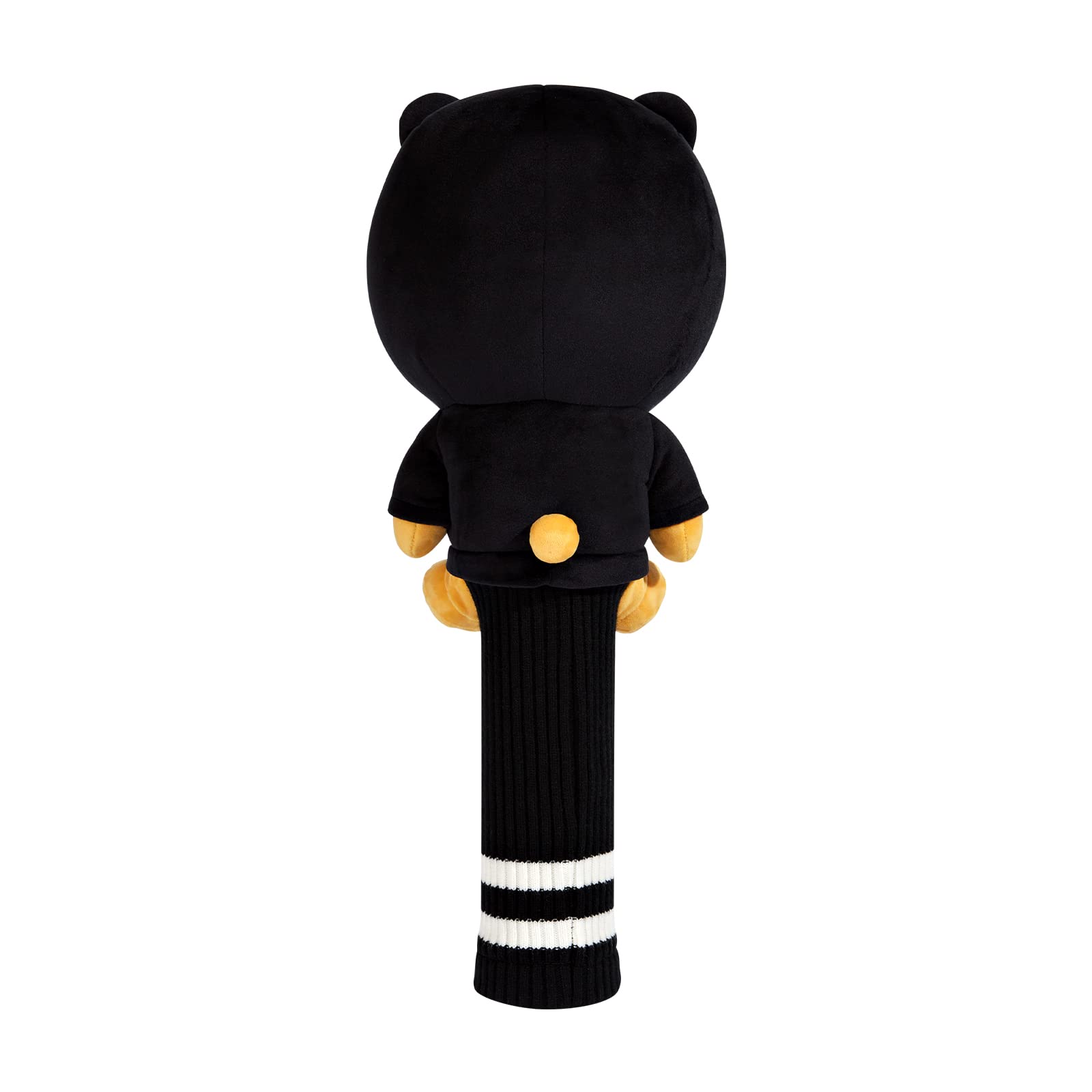 KAKAO FRIENDS GOLF Black Hoodie Driver Head Cover, Character Golf Club Cover, Soft Microfiber Cover, with Golf Tee Holder (Ryan)