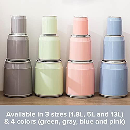 Soda Can Trash Bin - One Press Trash Can with Lid - Waterproof Plastic Garbage Can w/ Removable Top Cover - Kitchen Trash Can - Bathroom Wastebasket 9.8"x11.8" Large Trash Can - 13L/3.4Gal Capacity, Pink
