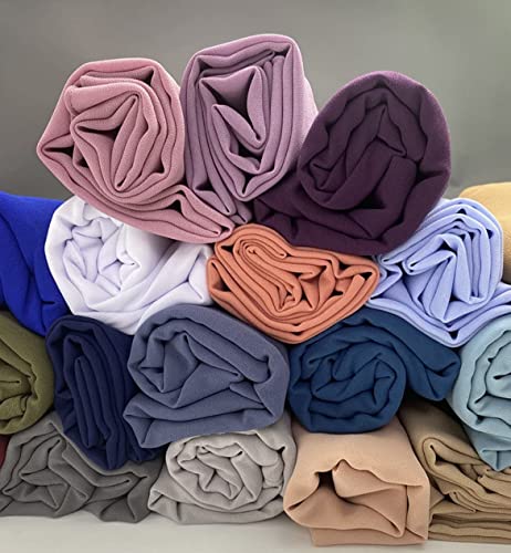 Hijab chiffon for women - hijab al-Quds β solid colors soft scarf - long hijab for women β head wrap haute chiffon - (cream)