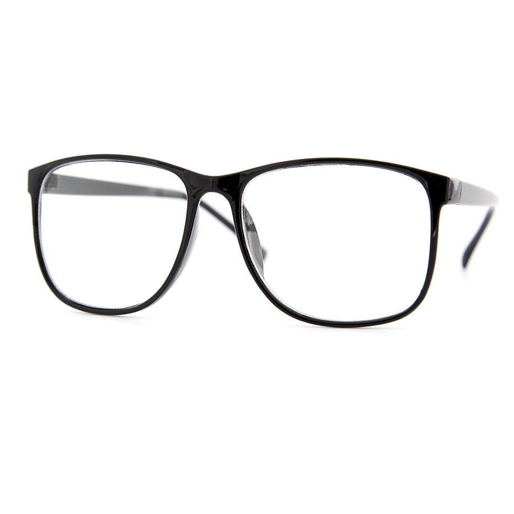 grinderPUNCH Large Nerdy Thin Plastic Frame Clear Lens Eye Glasses Frame 2 Pack