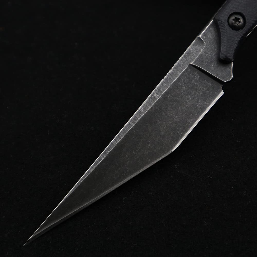 Gtkii GTK140 Fixed Blade Knife, D2 Steel Blade G10 Handle EDC Tool Knife for Outdoor Camping Hiking Hunting(Black)