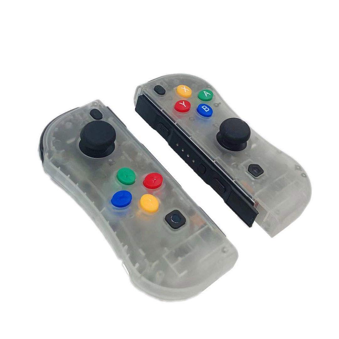 Joy Pad Controllers Replacement for Switch, Switch Remote Wireless Gamepad as Alternative to NS Controllers, L/R Joycon Pad with Wrist Strap (Transparent)
