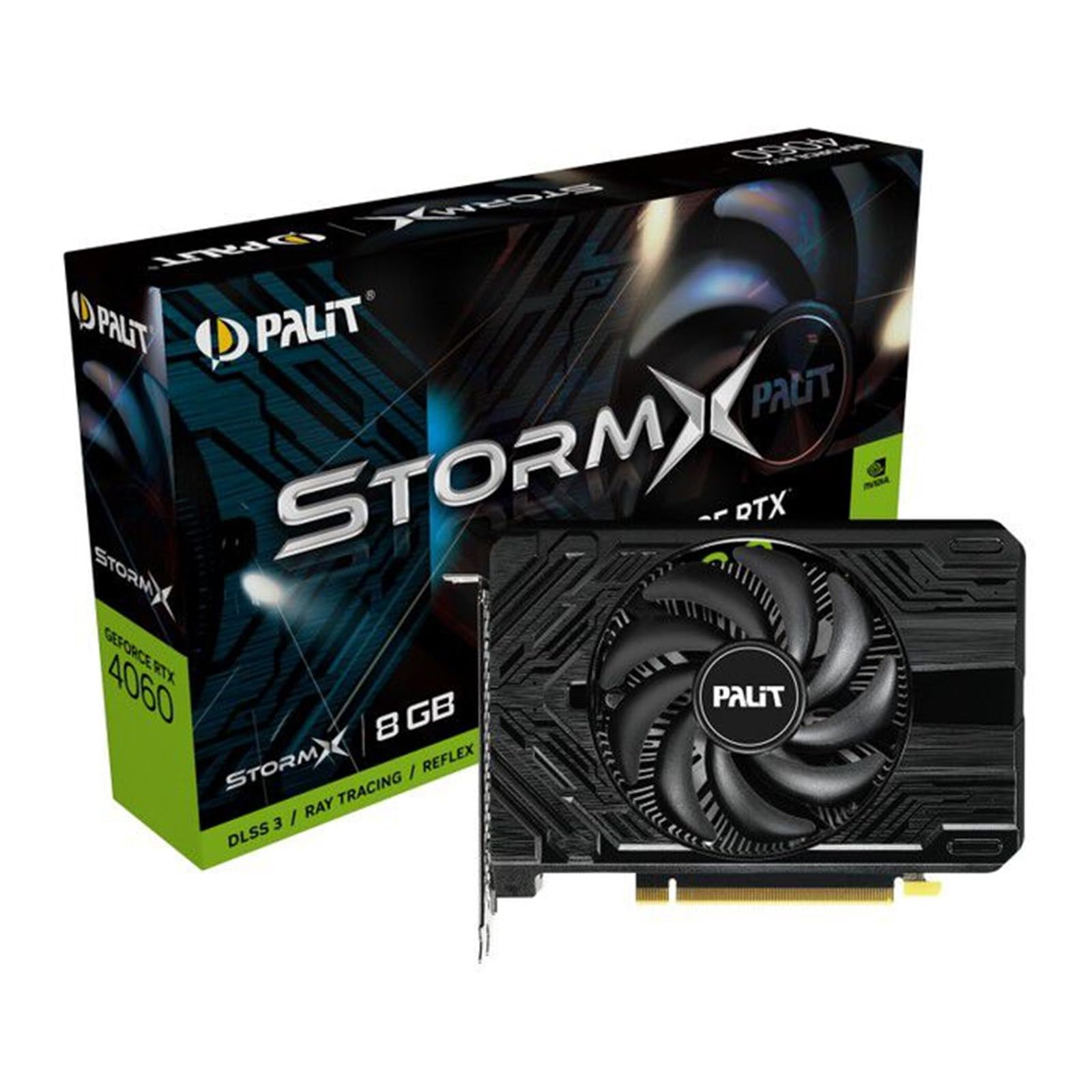 IAMNUC Nvidia Palit GeForce RTX 4060 StormX 8GB, GDDR6 PCI-Express, DLSS 3, Ray Tracing, UP to 8K, Gaming VRR, G-Sync