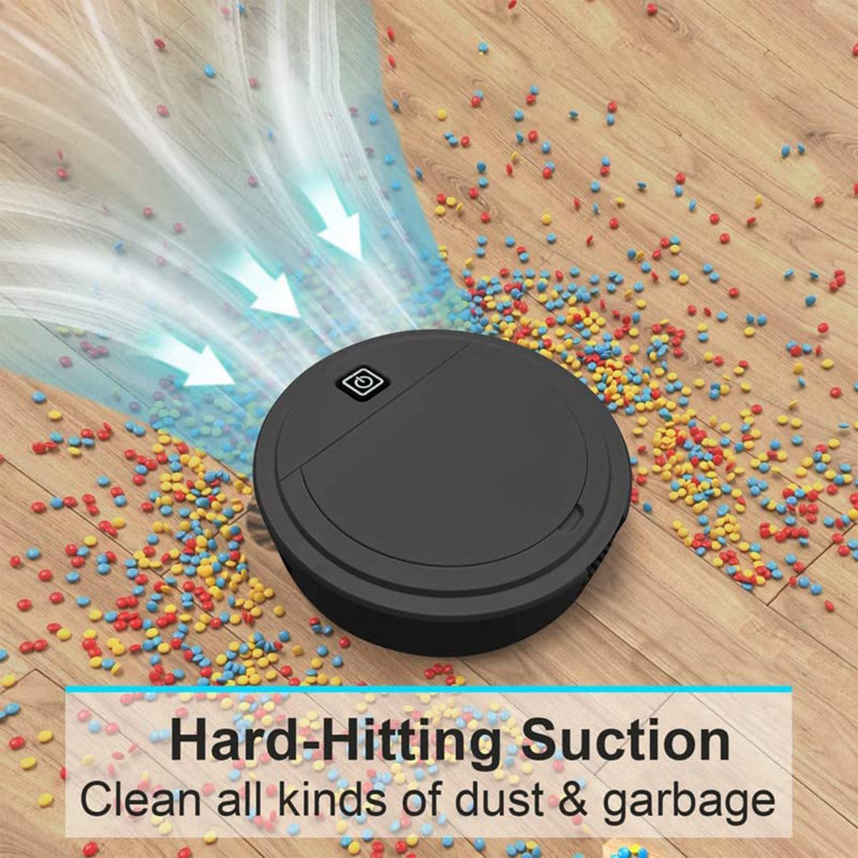 PRIZOM Robot Vacuum Cleaner - Upgraded 2-in-1 Robotic Vacuum and Mop Combo, Super-Thin Quiet, 1500Pa Strong Suction Black